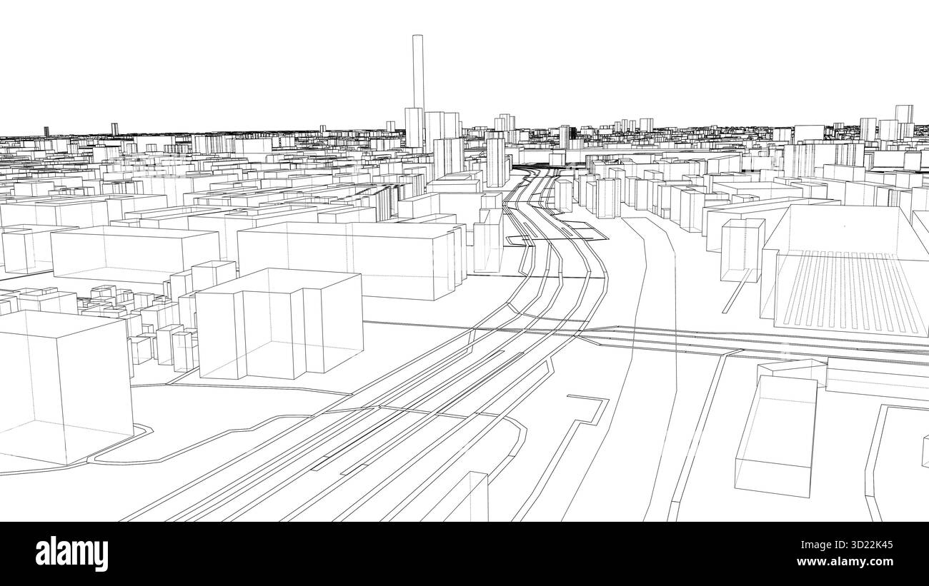 Urban planning grid layout Cut Out Stock Images & Pictures - Alamy