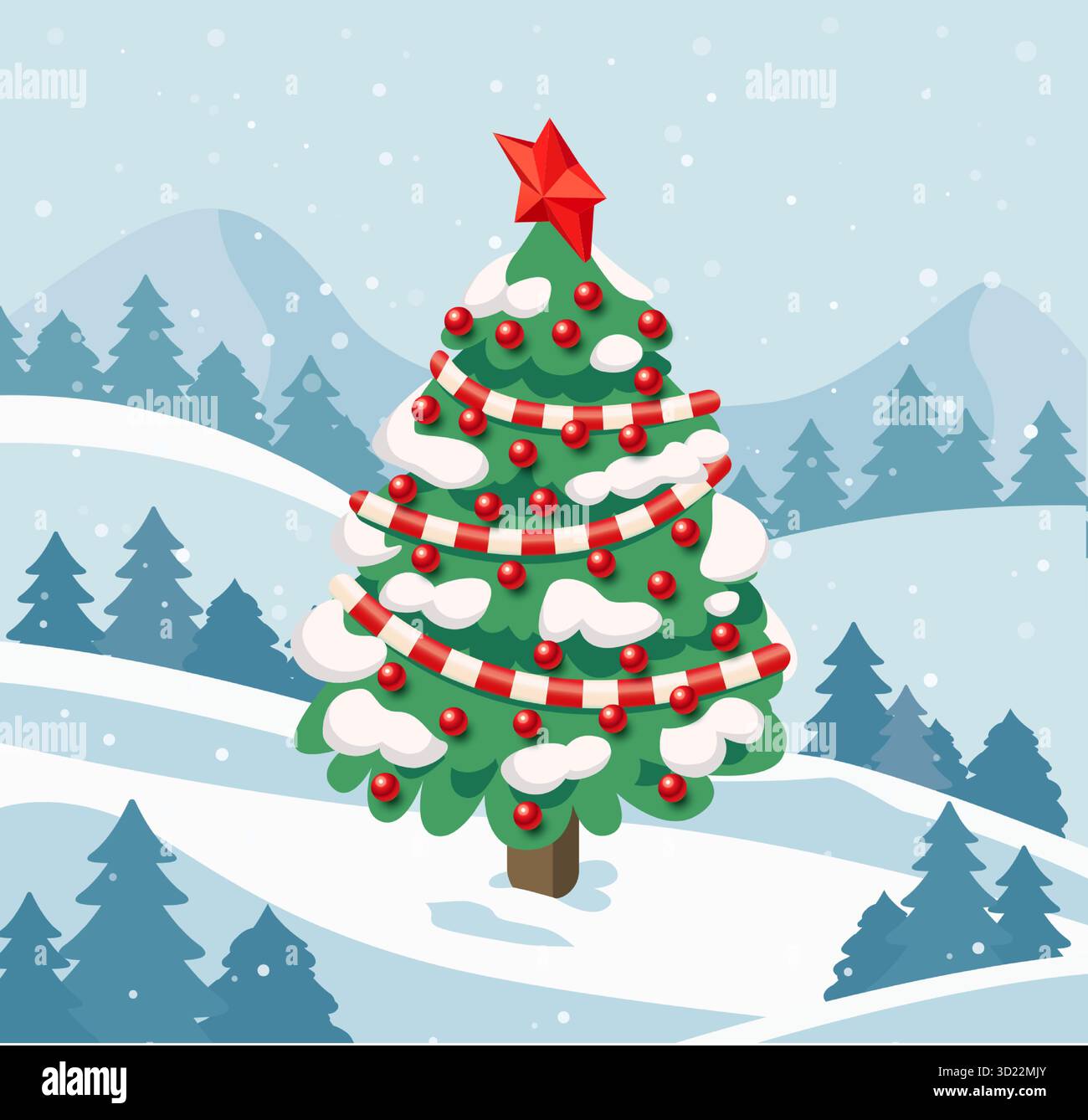 Outdoor festive tree Stock Vector Images - Alamy