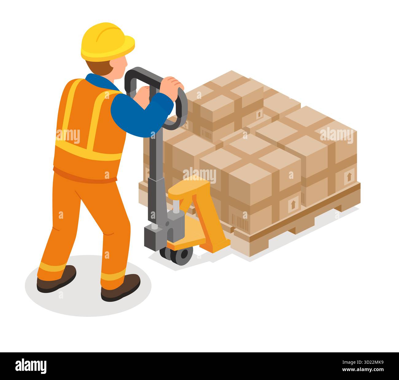 Man boxes in warehouse Stock Vector Images - Alamy