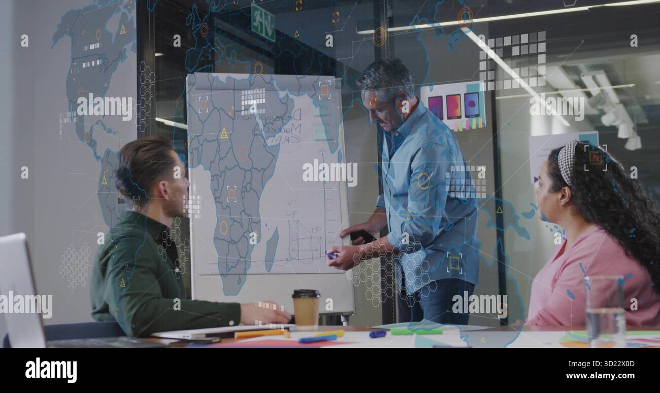 Pointing presenter in light hi-res stock photography and images - Alamy