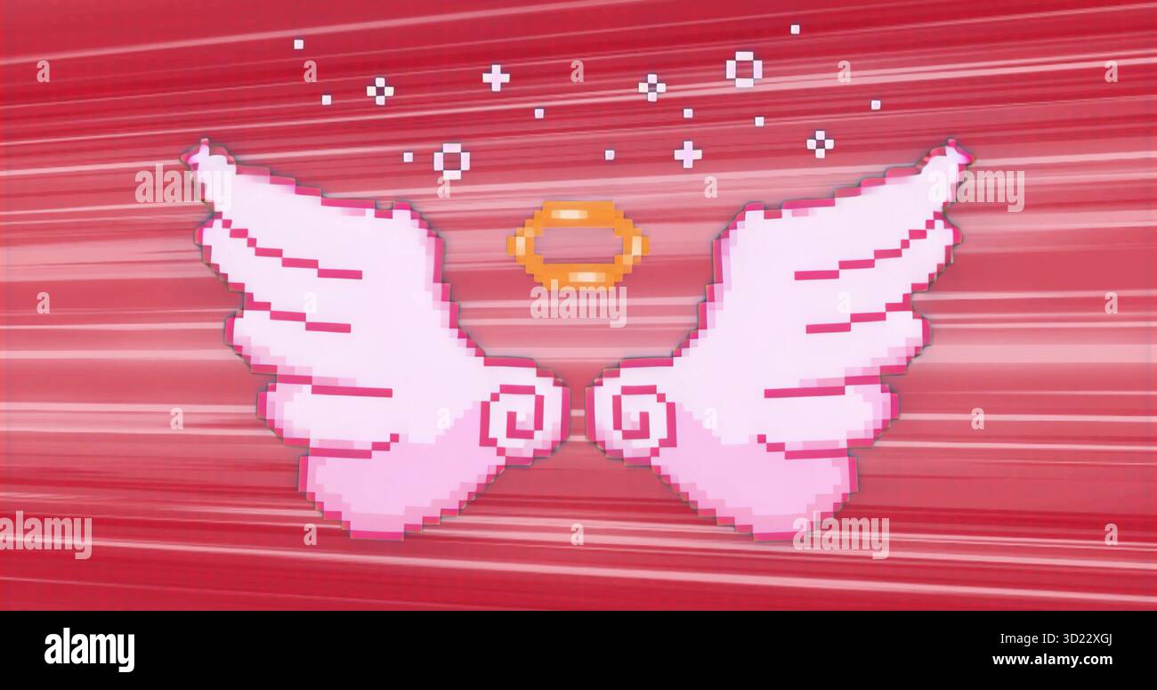 Pixel art pink wings hi-res stock photography and images - Alamy