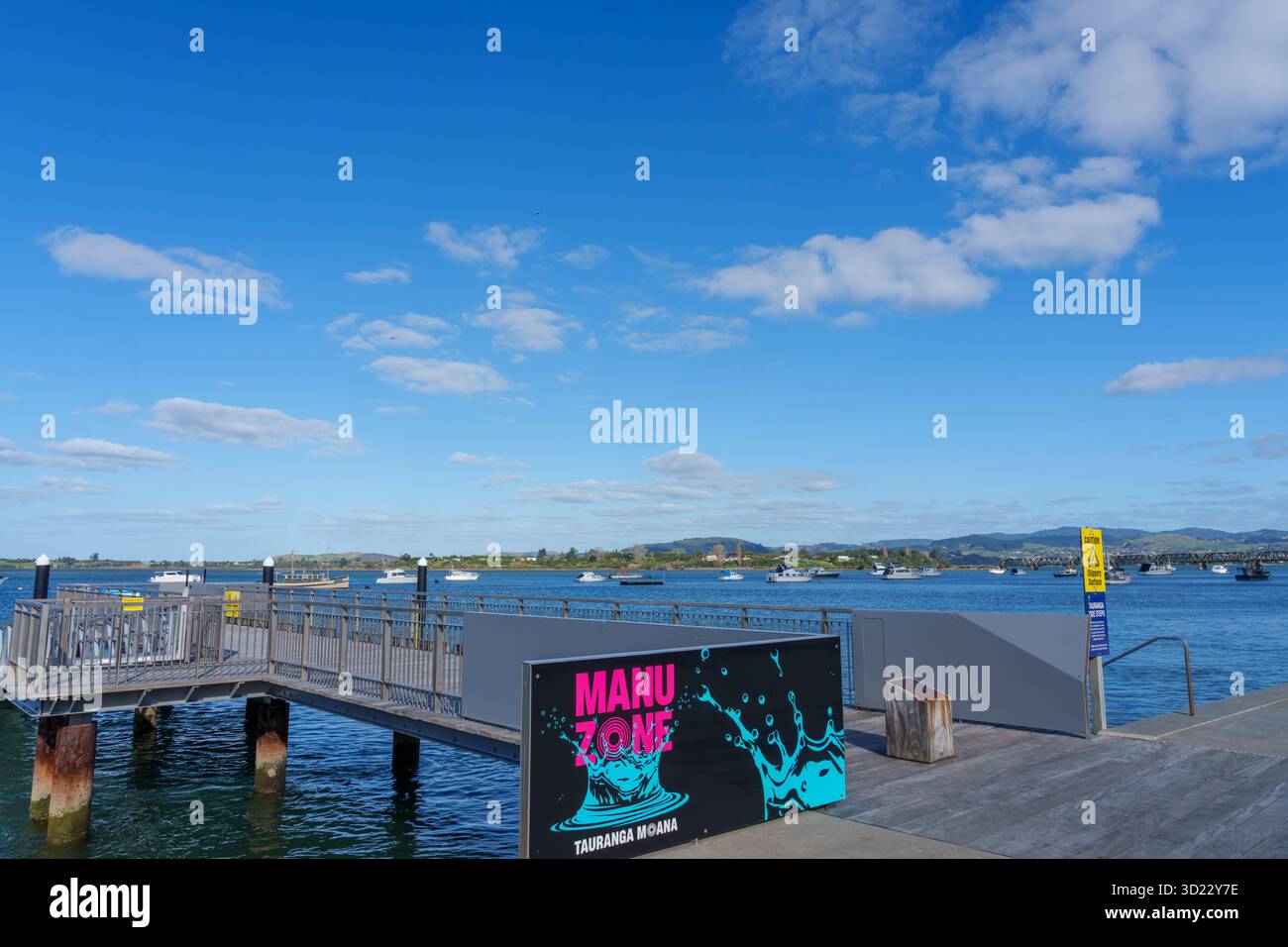 Tauranga New Zealand- September 30 2025; Waterfront pier and jumping ...