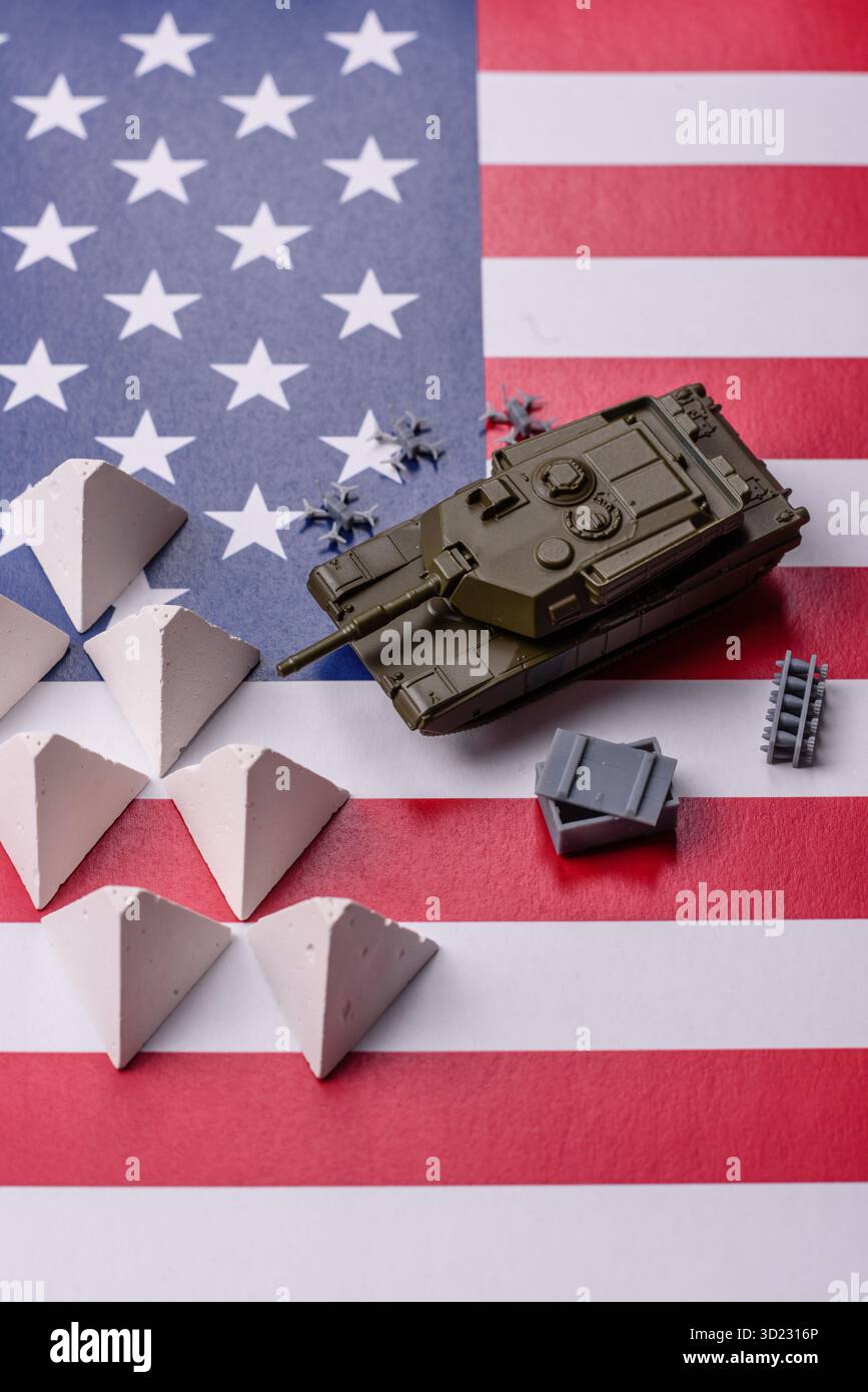 Anti-tank barrier or dragon's teeth made of concrete and iron as a ...