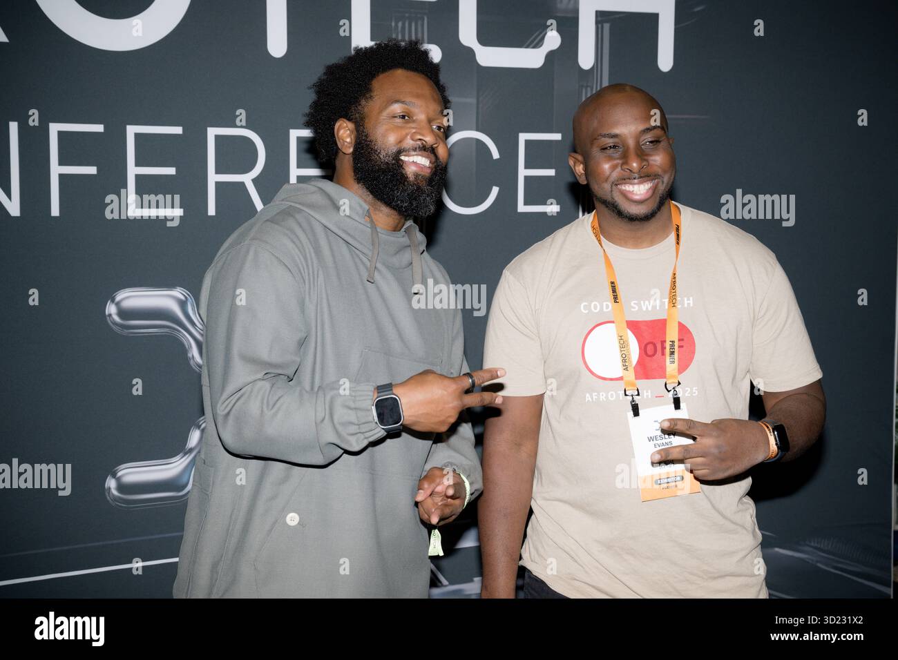 Baratunde Thurston and Wesley Evans attend the AFROTECH day 3 ...