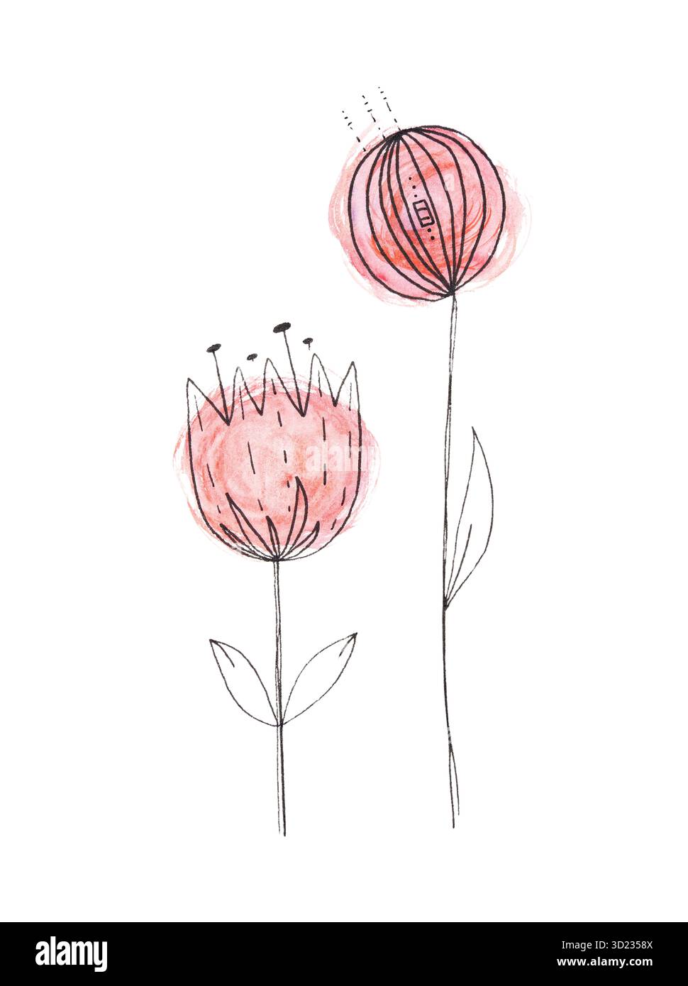 Whimsical hand drawn pink hi-res stock photography and images - Alamy