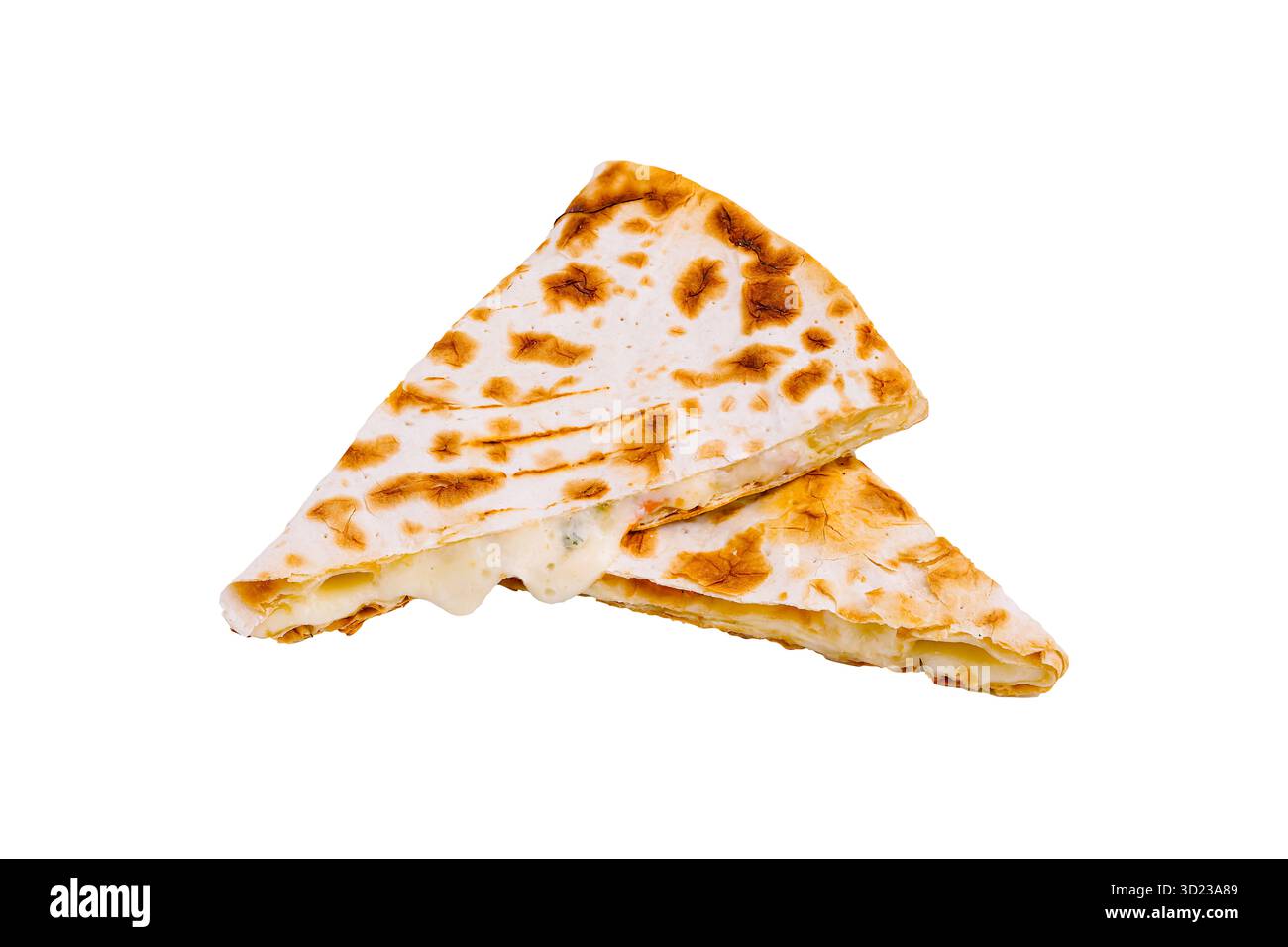 Melted cheese in crispy flatbread on a white background Stock Photo - Alamy