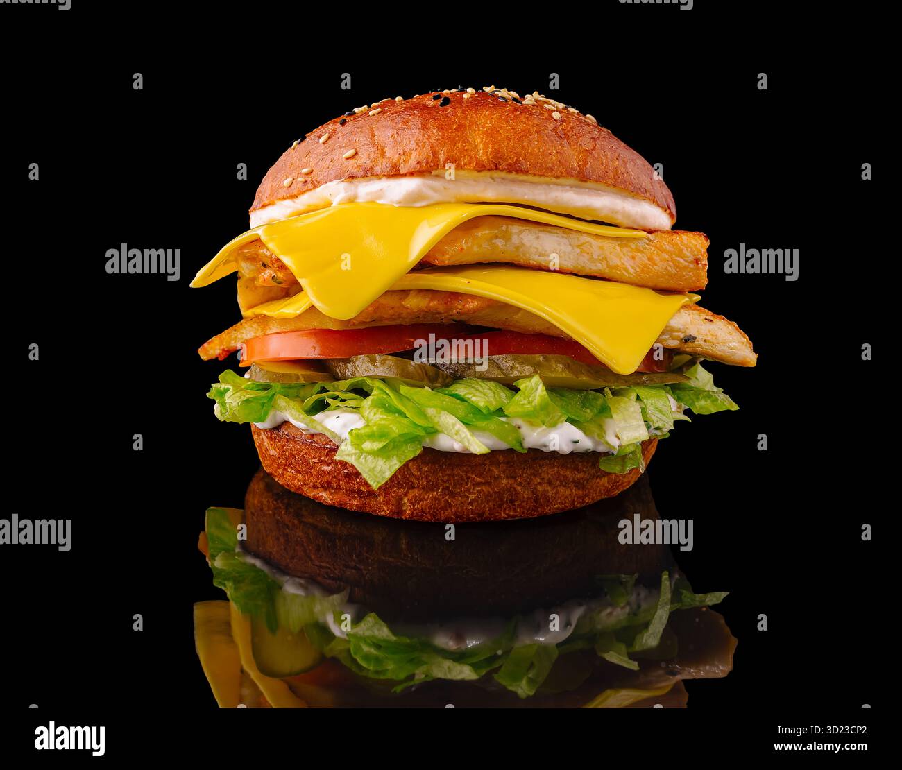 Vibrant burger layers cheese hi-res stock photography and images - Alamy