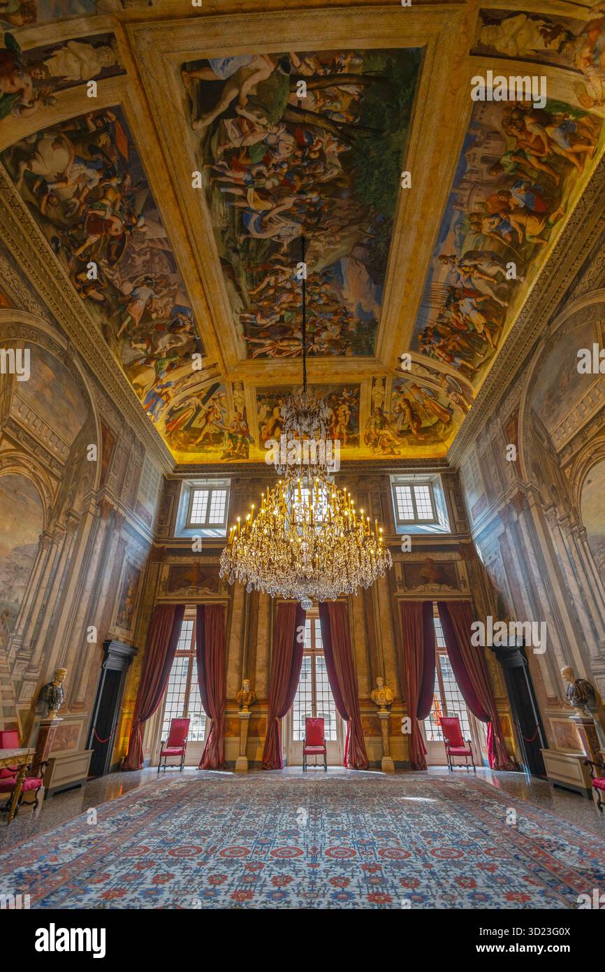 GENOA, ITALY, SEPTEMBER 14, 2024 - The sumptuous interiors of the rooms ...