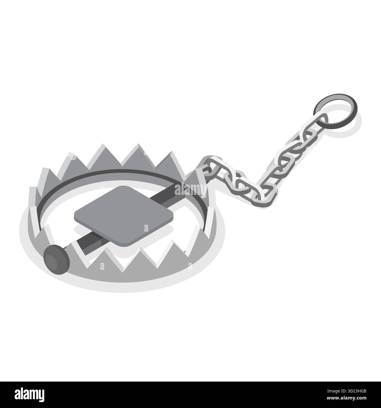 3D Isometric Flat Set of Wild Animal and Insect Traps, Hunting and ...