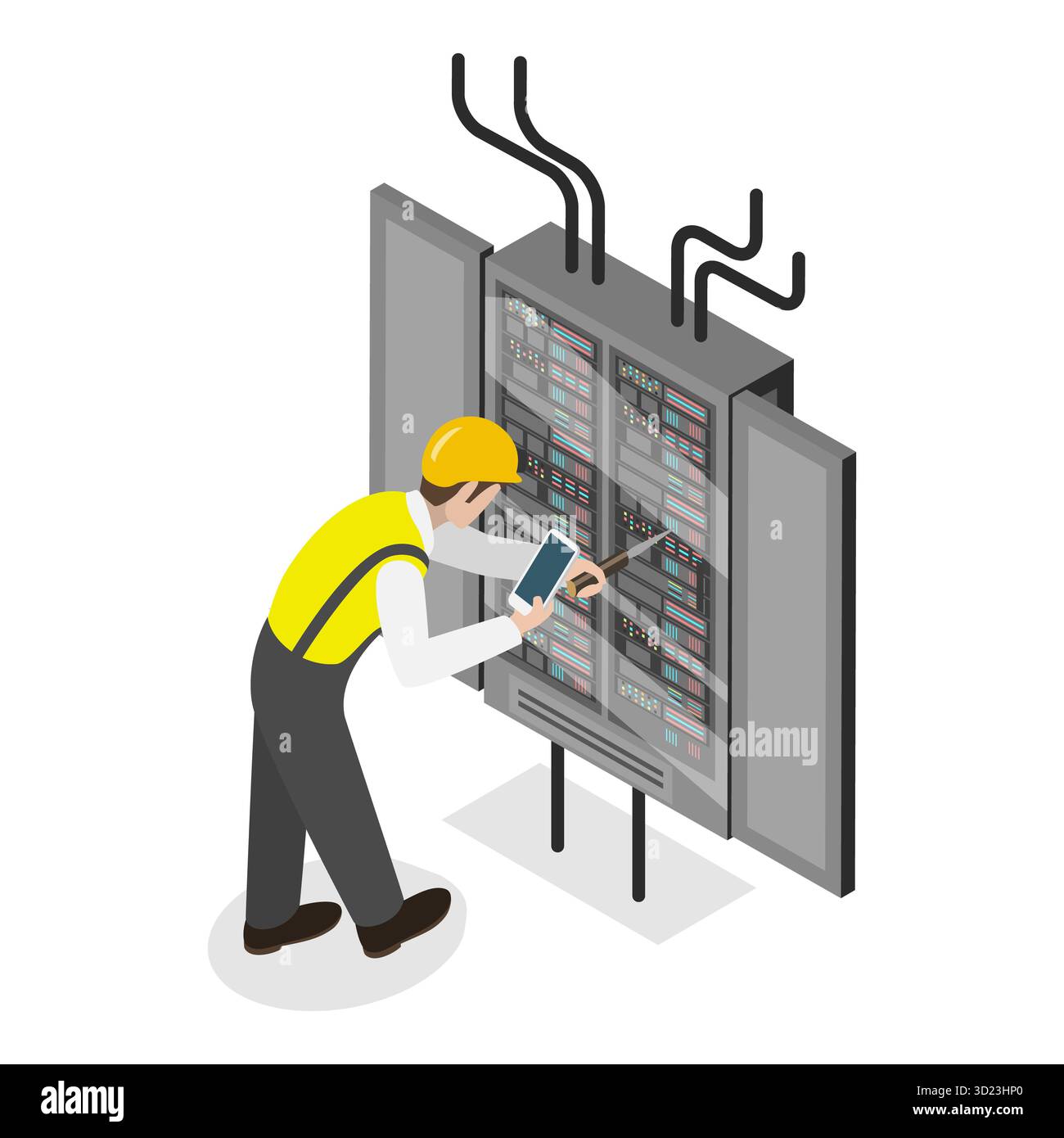 3D Isometric Flat Illustration of Electrical Utility Delivery ...