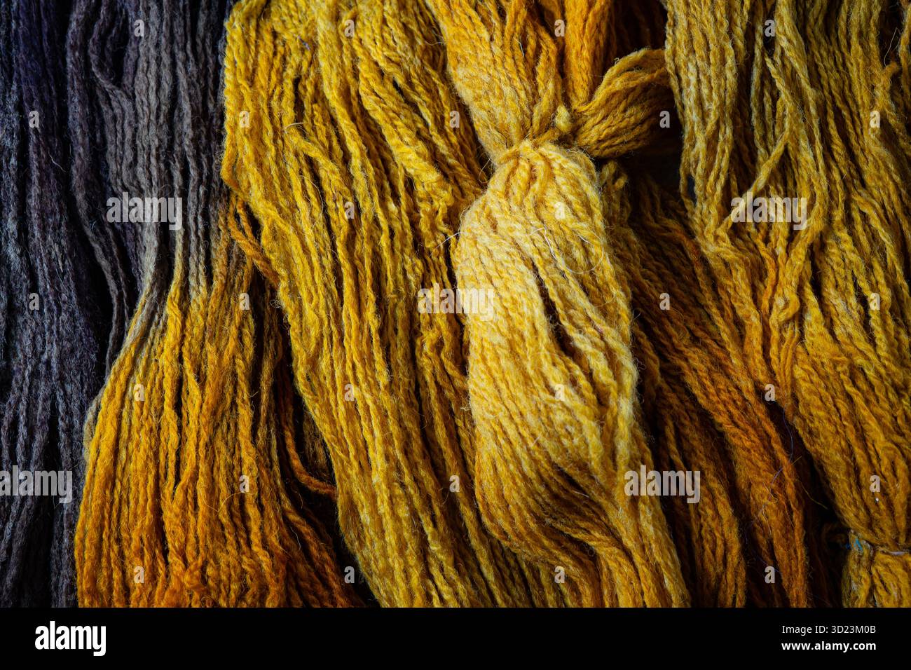 Textured Strands of Hand-Dyed Yarn in Earthy Tones Stock Photo - Alamy