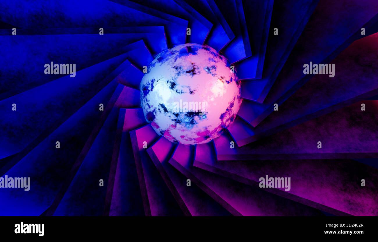 Central shape in vibrant blue hi-res stock photography and images - Alamy