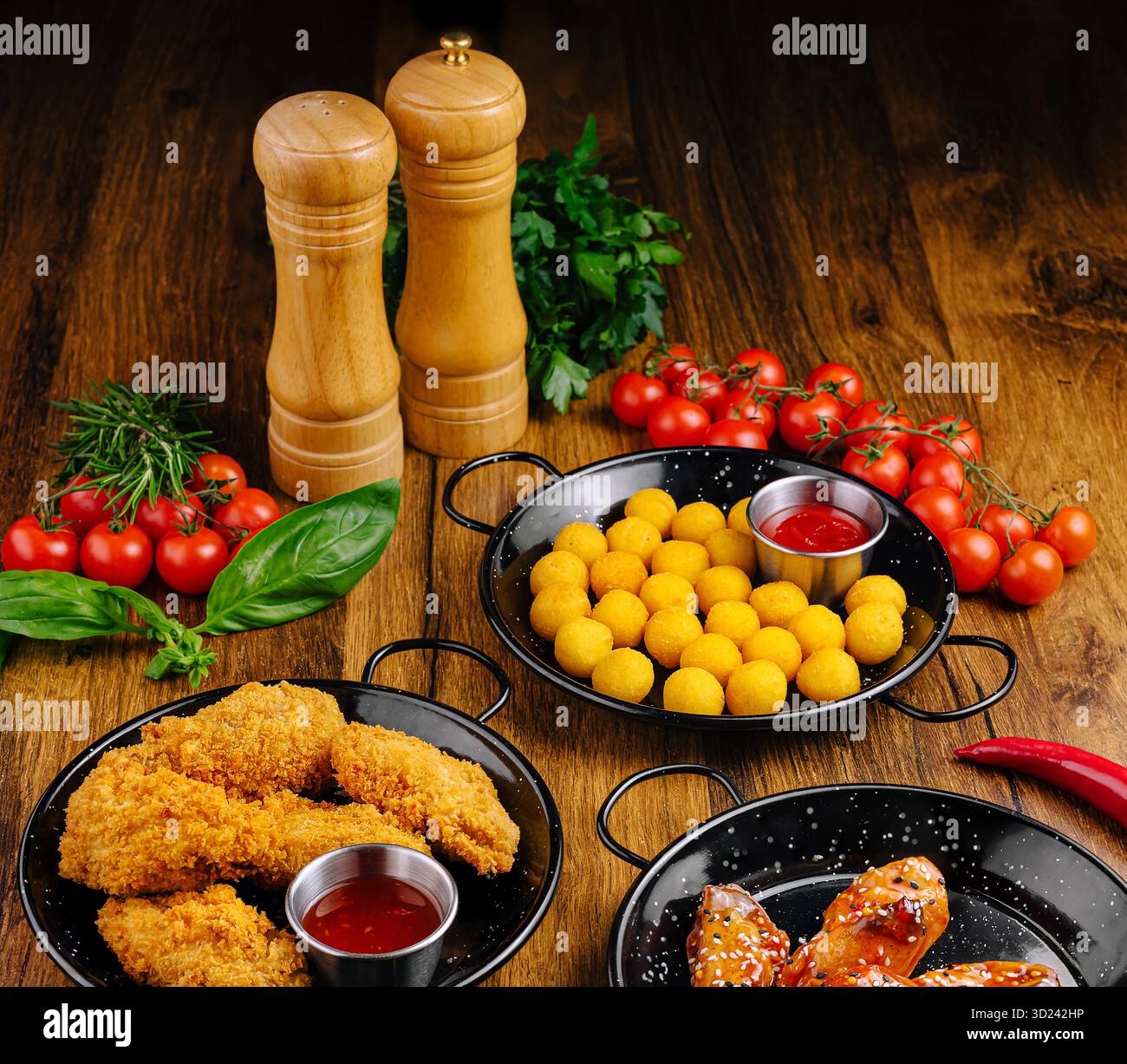 Variety fried snacks presented hi-res stock photography and images - Alamy
