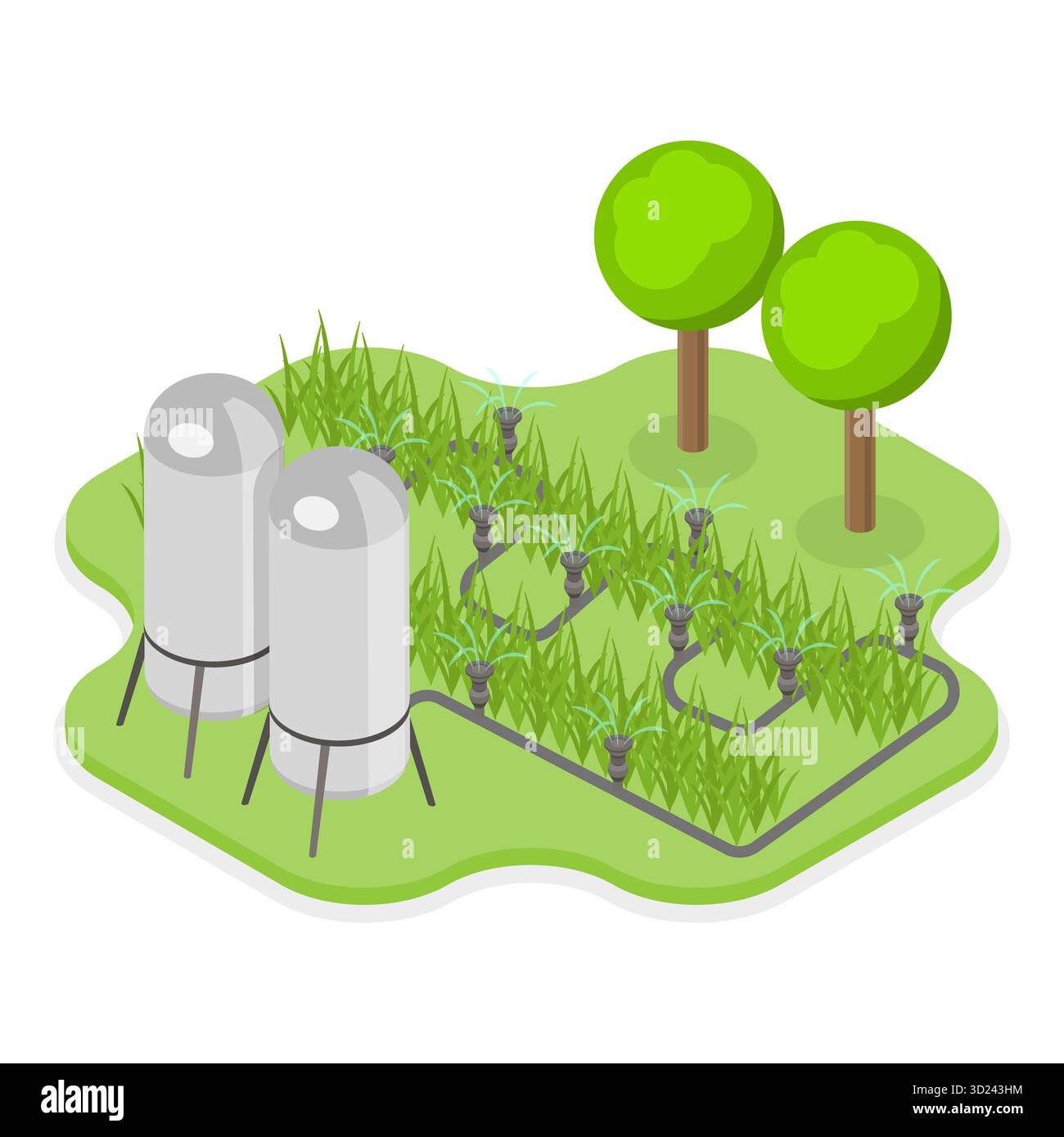 Automatic irrigation sprinkler flat Cut Out Stock Images & Pictures - Alamy