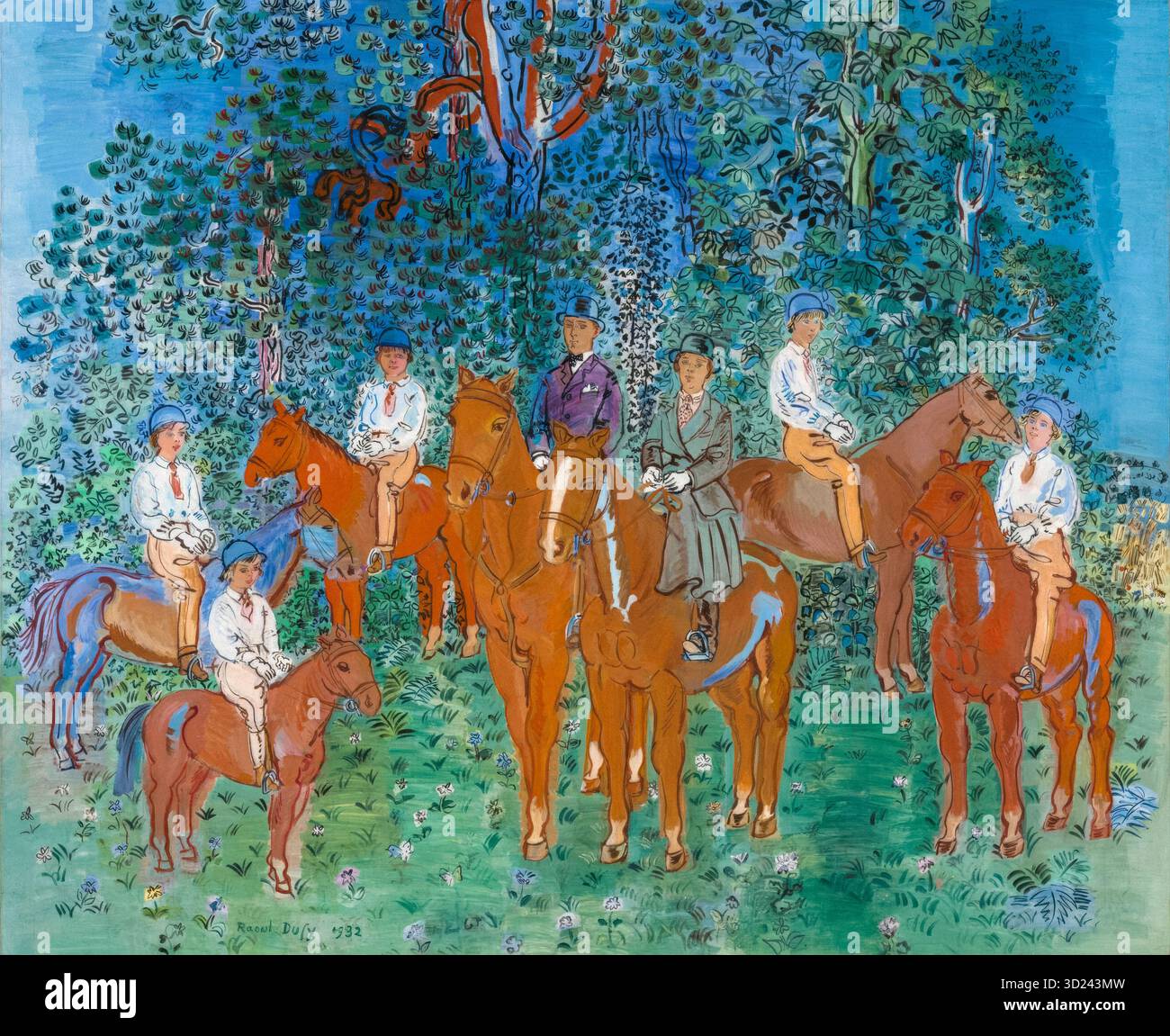 Raoul Dufy, The Kessler Family on Horseback, equestrian portrait in oil ...