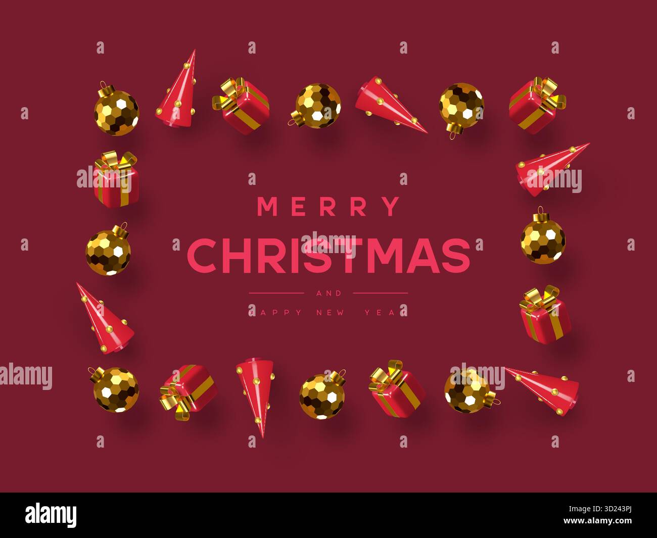 Christmas frame red present Stock Vector Images - Alamy