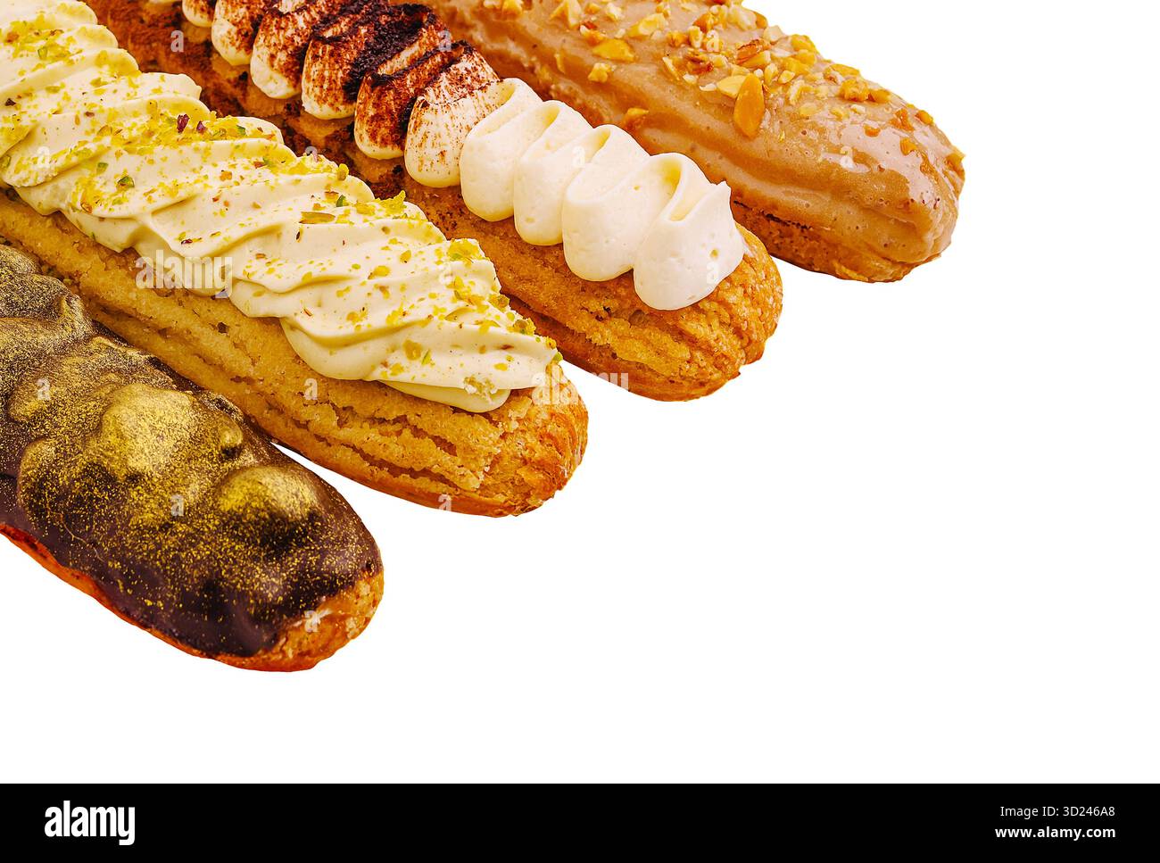 Delightful selection of pastries on display at a dessert shop Stock ...