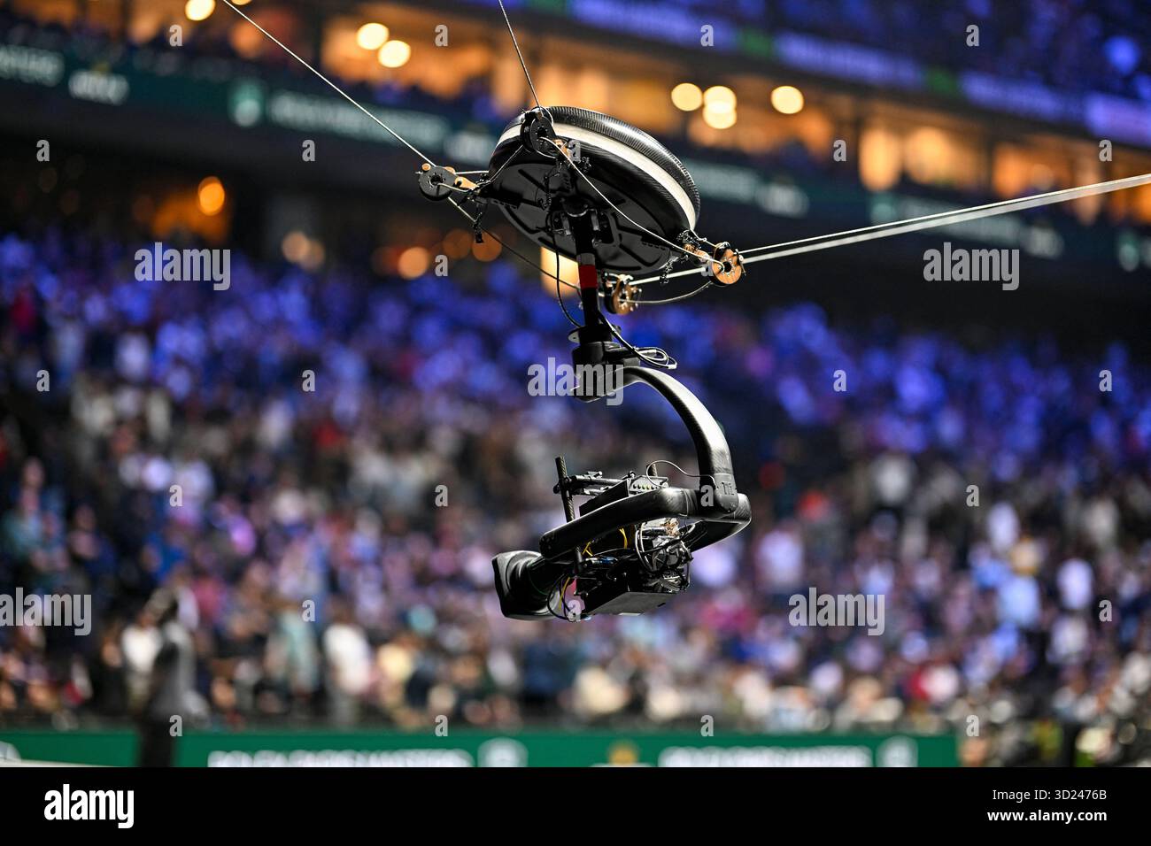 Illustration of a TV television cable cam spidercam or Spider camera ...