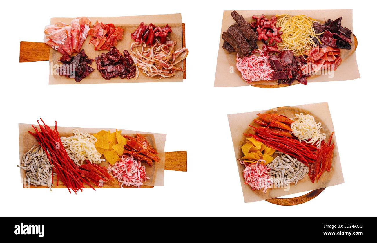 Colorful arrangement gourmet snacks Cut Out Stock Images & Pictures - Alamy
