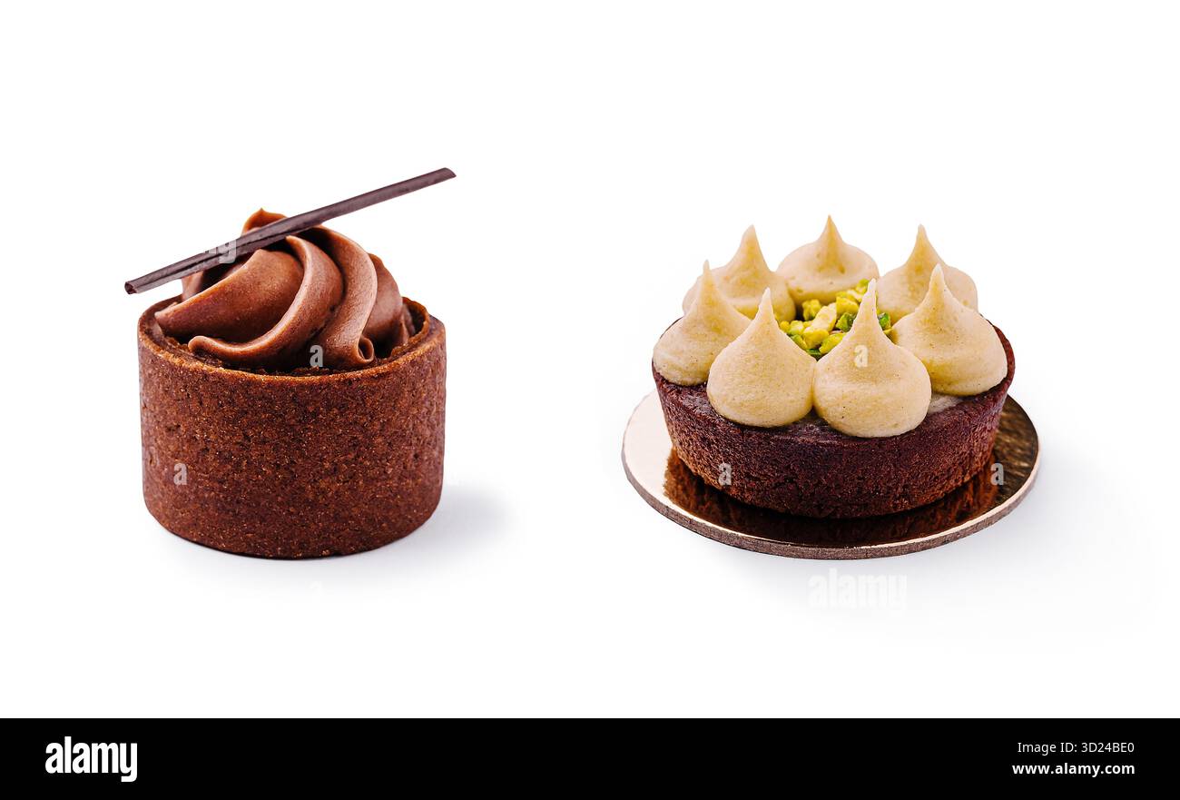 Two elegant white desserts Cut Out Stock Images & Pictures - Alamy