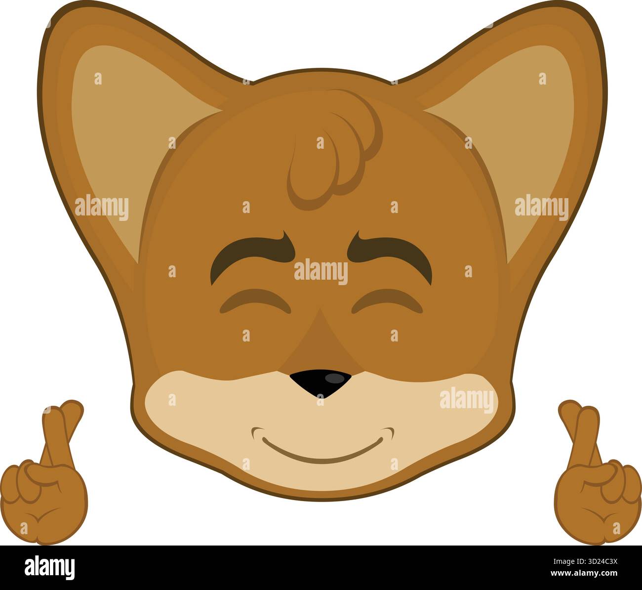 vector illustration emoticon character face fox animal, crossing the ...