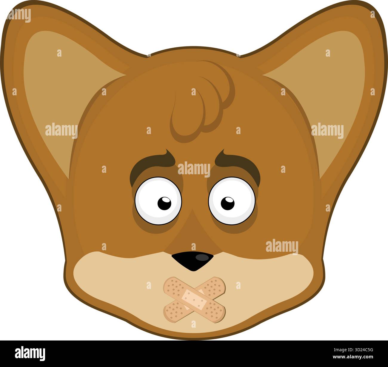 vector illustration emoticon character face fox animal, with adhesive ...
