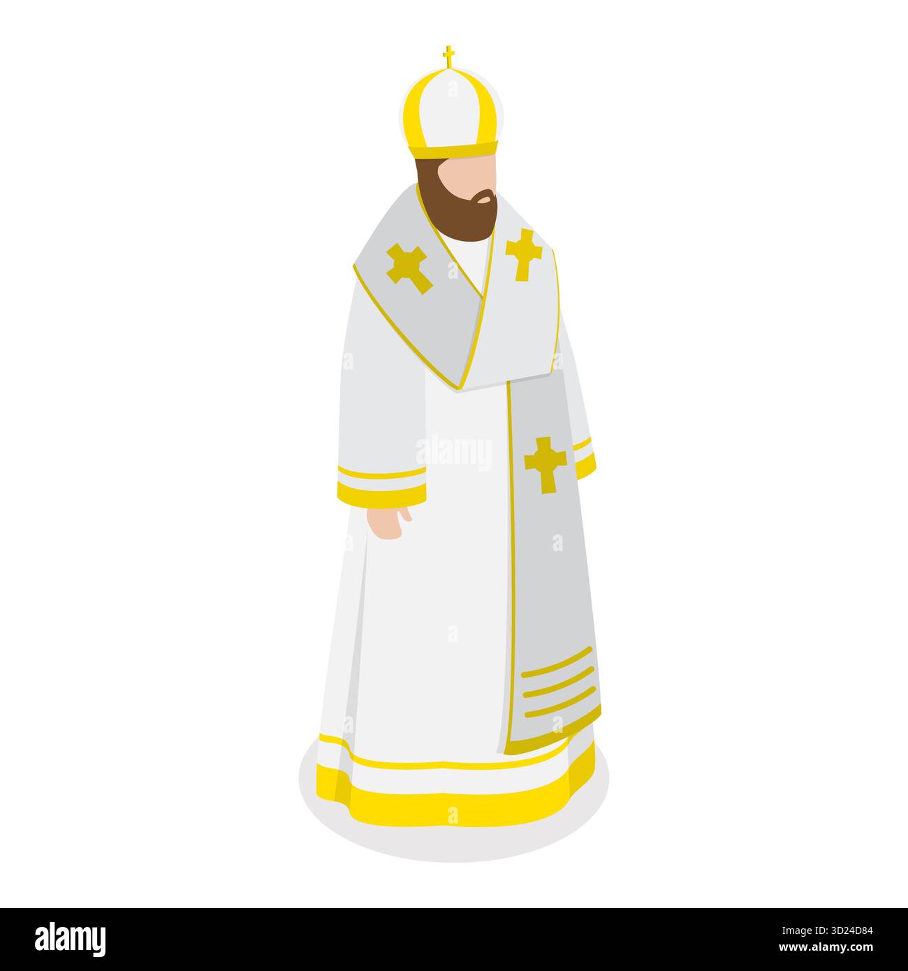 3D Isometric Flat Set of Religious Leaders, Character Dressed in ...