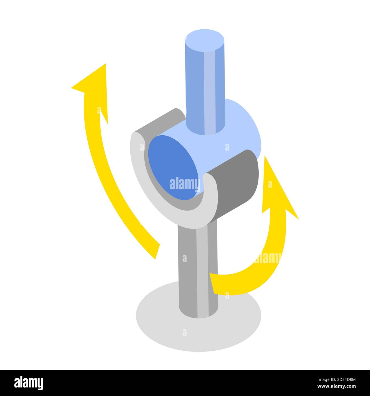 3D Isometric Flat Illustration of Types Of Synovial Joints, Labeled ...