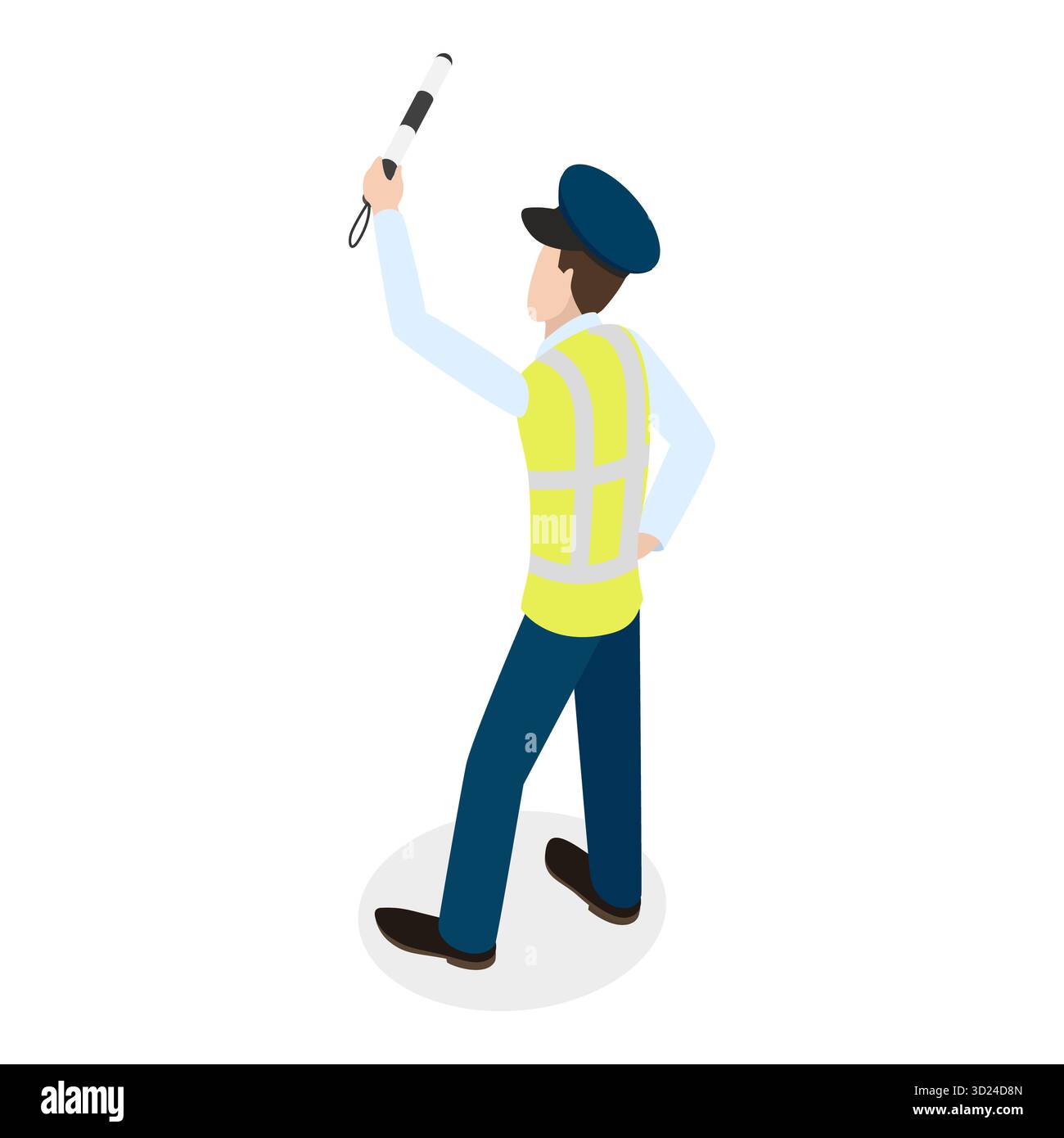 3D Isometric Flat Set of Traffic Policeman Characters, Road Inspector ...