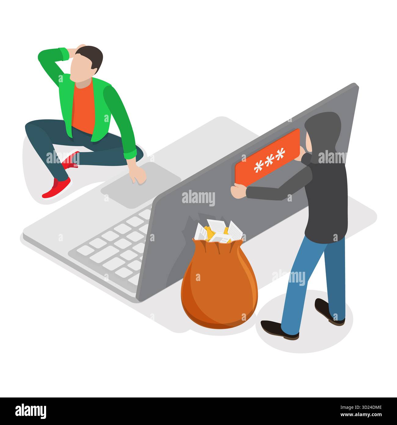 Flat isometric digital cyber Cut Out Stock Images & Pictures - Alamy