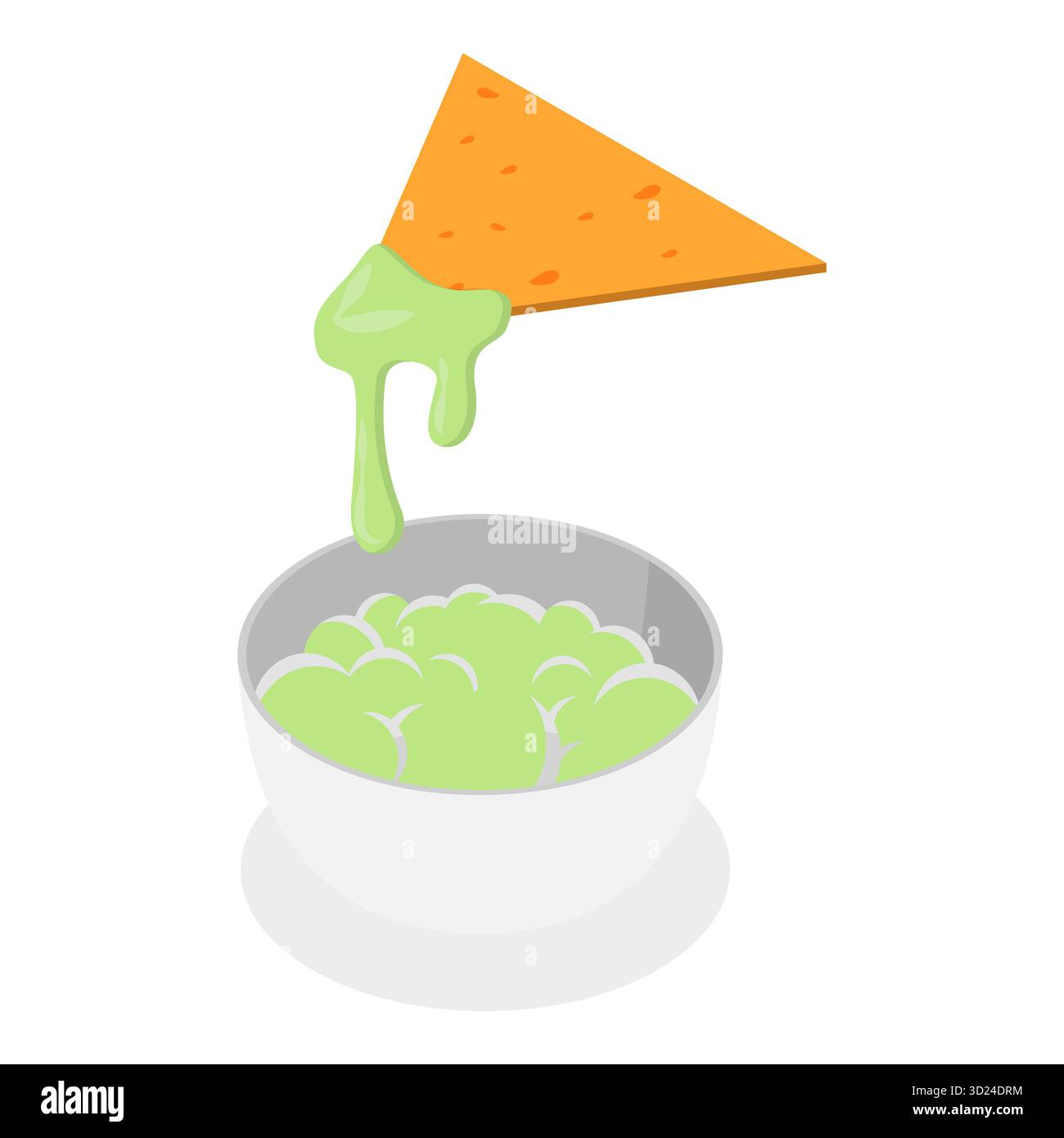 3D Isometric Flat Set of Nachos, Mexican Tortilla Chips with Sauces ...