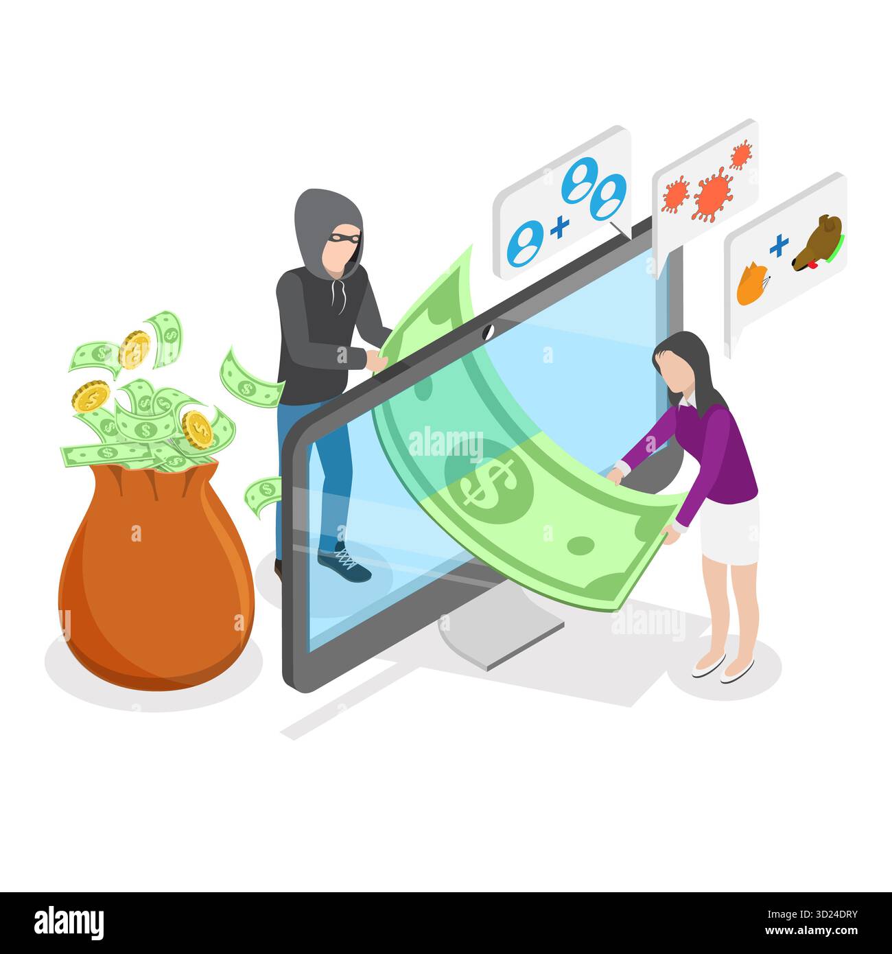 Social security isometric background Cut Out Stock Images & Pictures ...