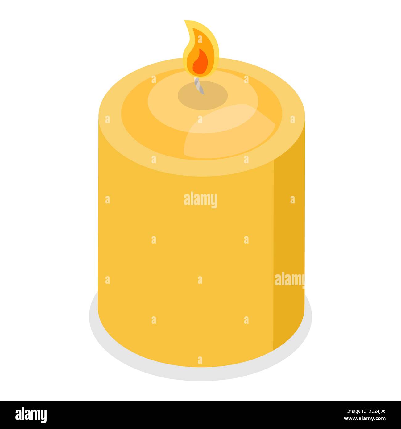 3D Isometric Flat Set of Wax Candles, Stages Of Burning. Item 4 Stock ...
