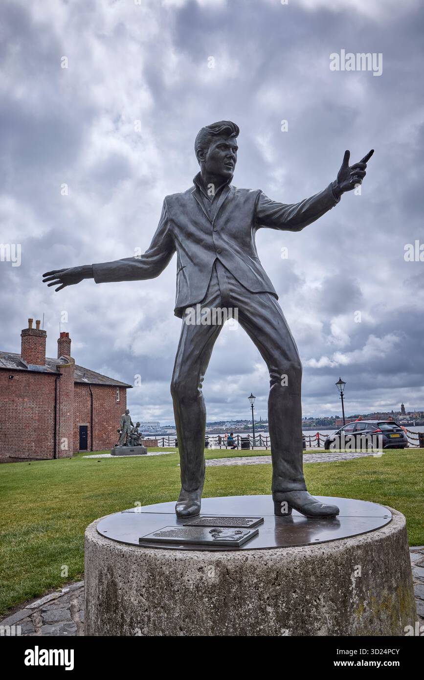 Bronze statue of Billy Fury, created by sculptor Tom Murphy, stands ...