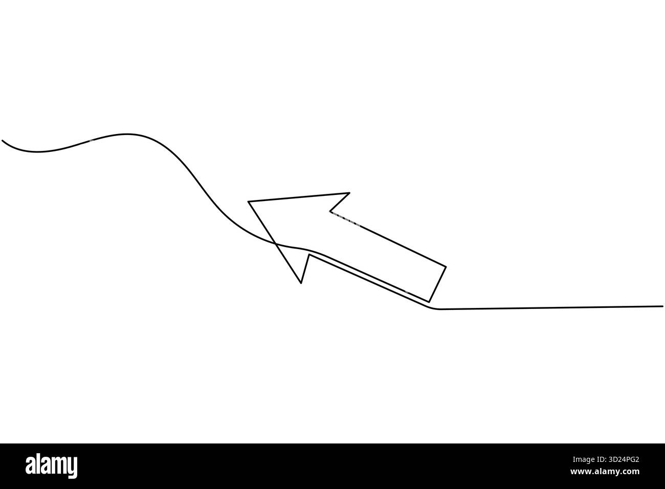 Arrow continuous one line drawing minimalist direction symbol vector ...