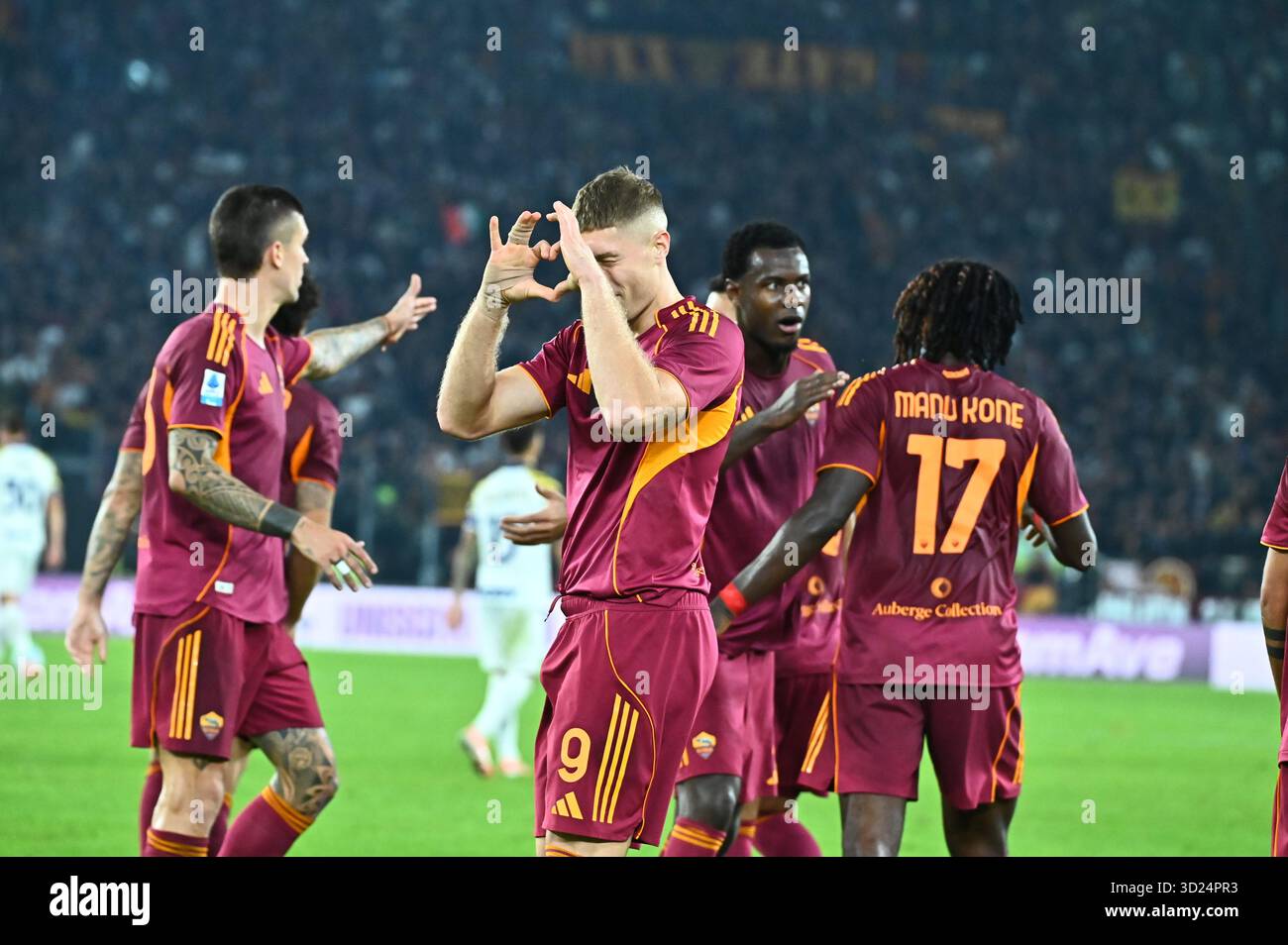 Artem Dovbyk of As Roma 1927 is celebrating a goal during match between ...