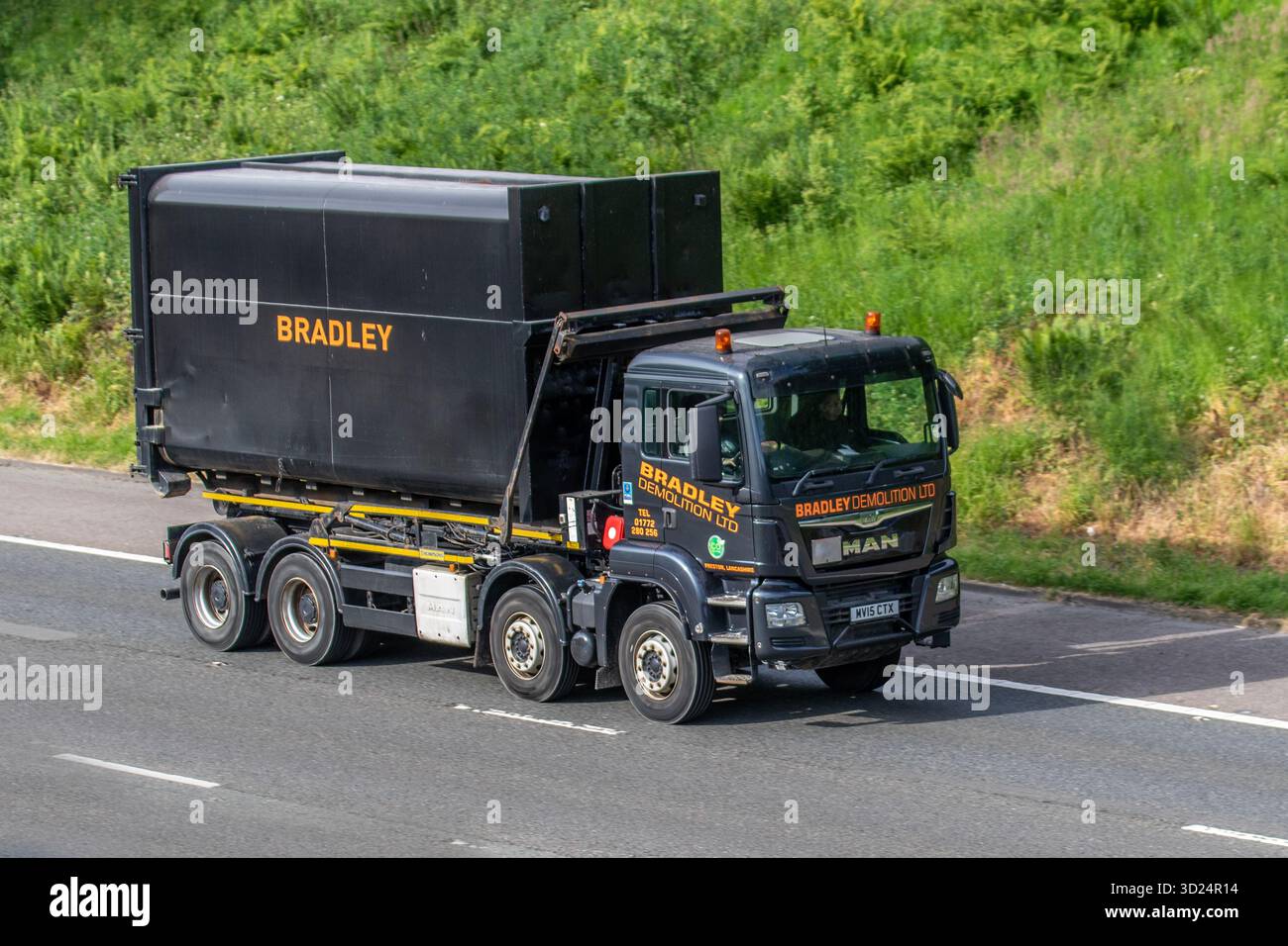 Bradley Demolition Ltd Man truck ; travelling at speed on the M6 ...