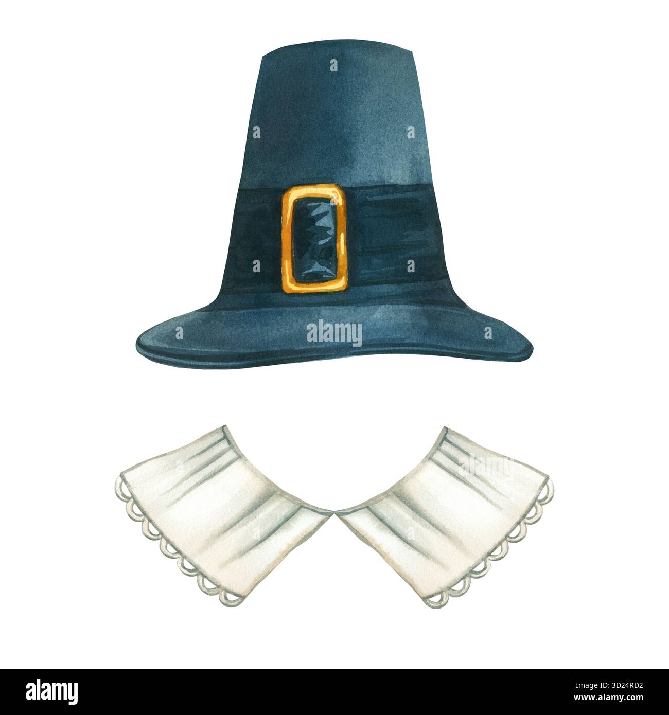 Thanksgiving pilgrim costume, buckle hat and white lace collar. All ...