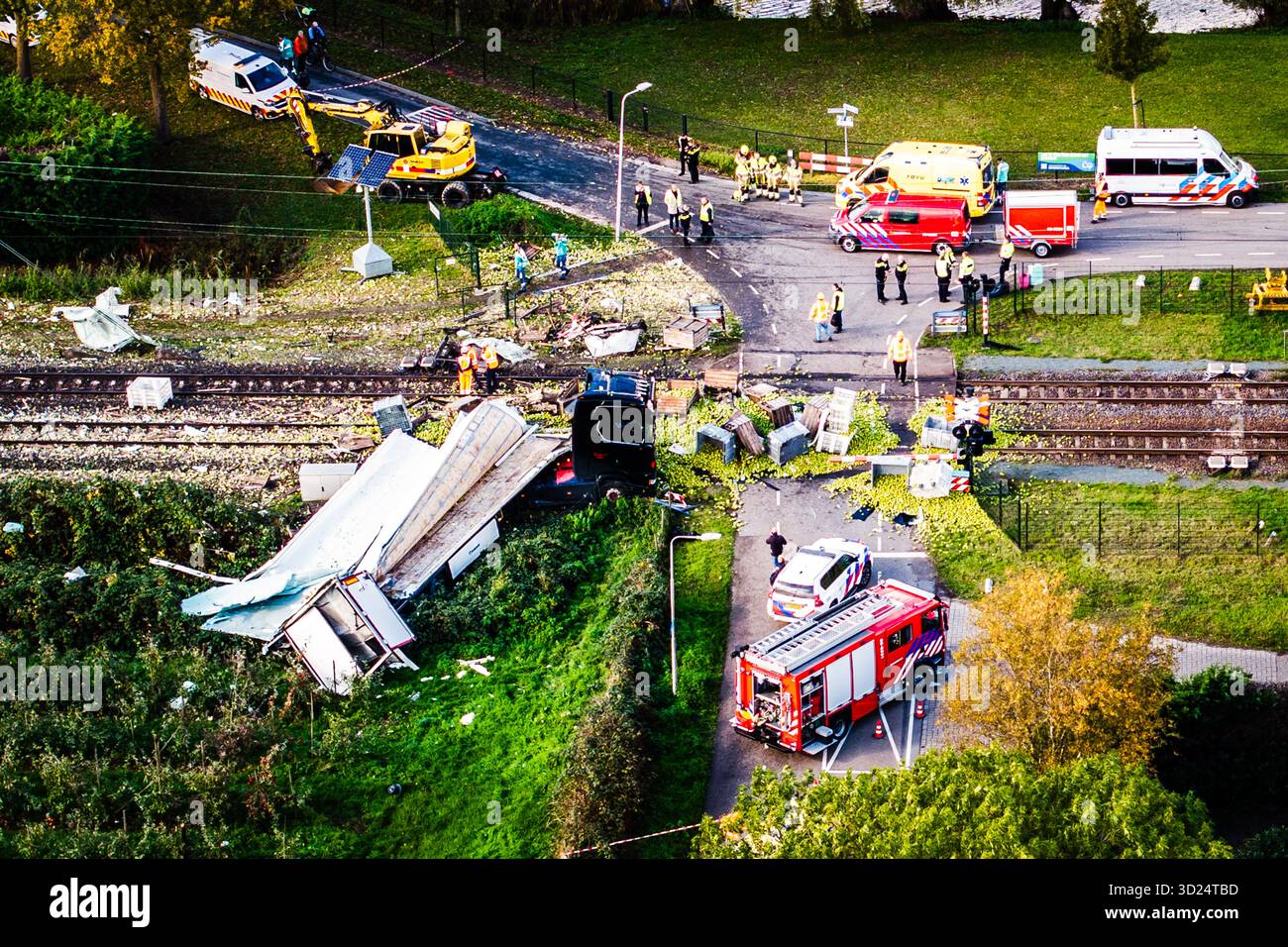 METEREN - A passenger train collided with a truck at a railway crossing ...