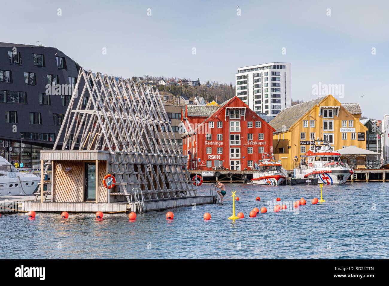 Tromso harbor floating sauna hi-res stock photography and images - Alamy
