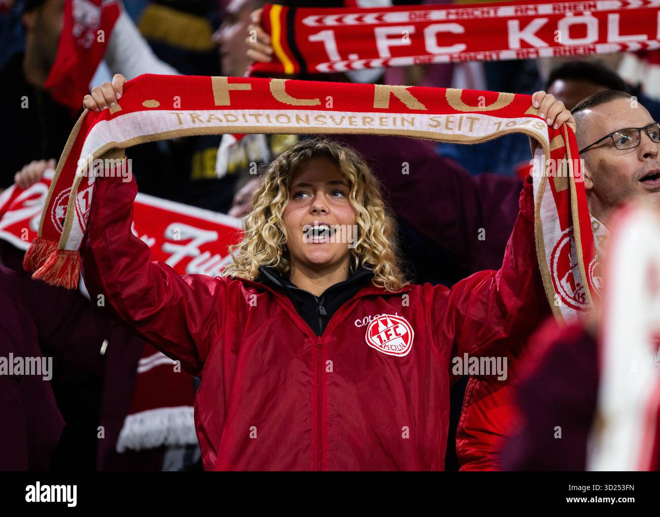 Koeln, RheinEnergieStadion, 29.10.2025: FC Koeln Fan wave a scarf ...