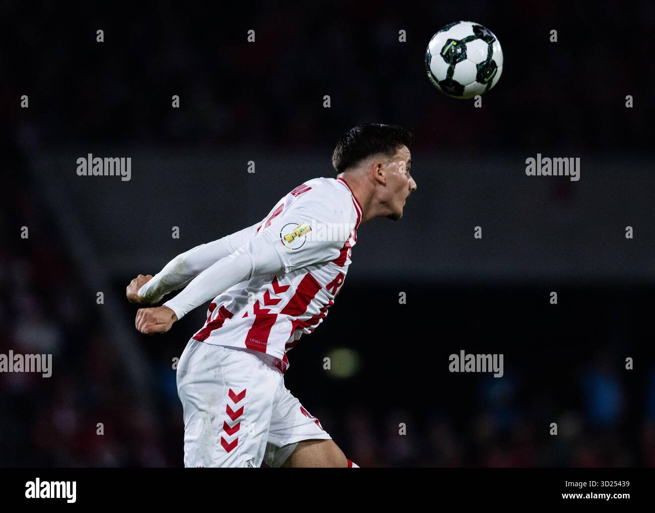 Koeln, RheinEnergieStadion, 29.10.2025: Said El Mala of Koeln jumps for ...