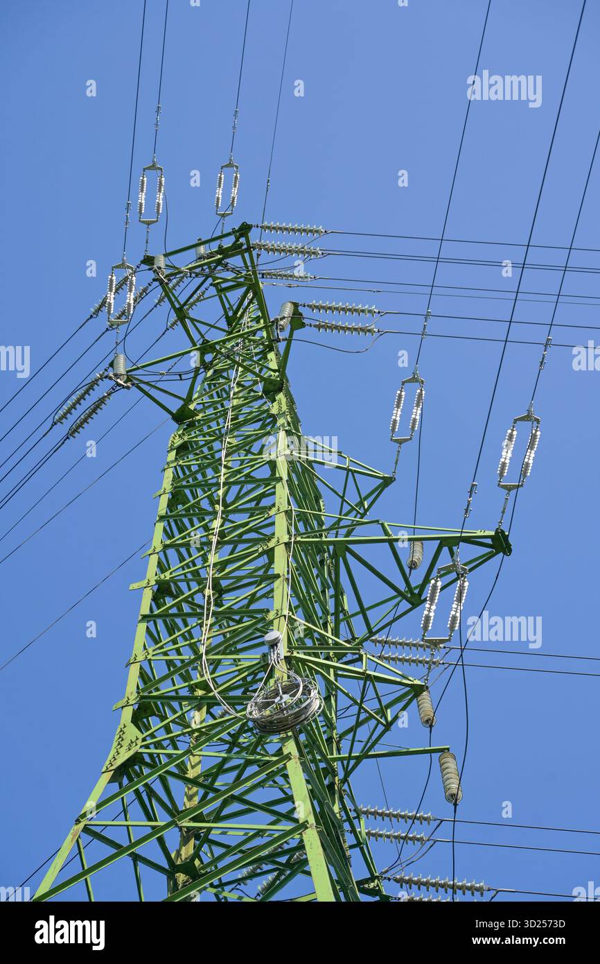 Hochspannungsleitung, Strommast, Riga, Lettland *** High-voltage power ...