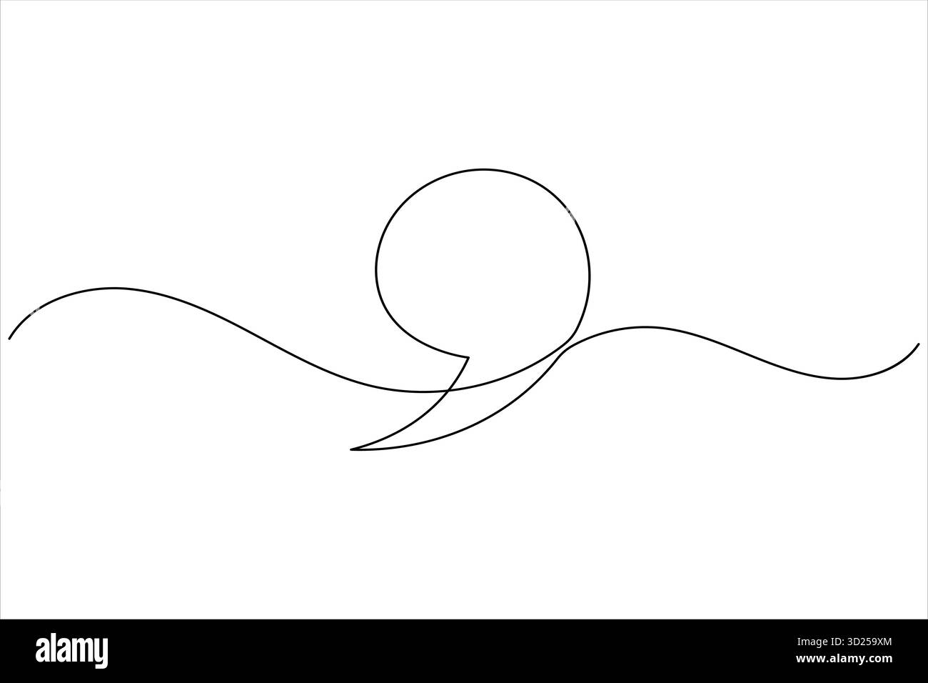 Quote mark continuous one line drawing minimalist outline vector icon ...