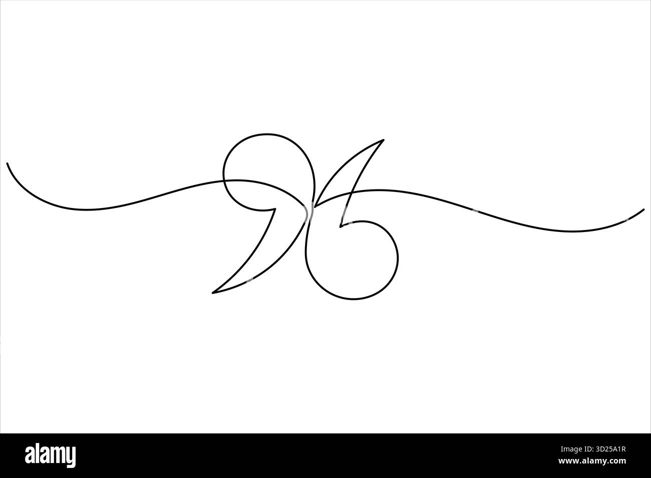 Quote mark continuous one line drawing minimalist outline vector icon ...