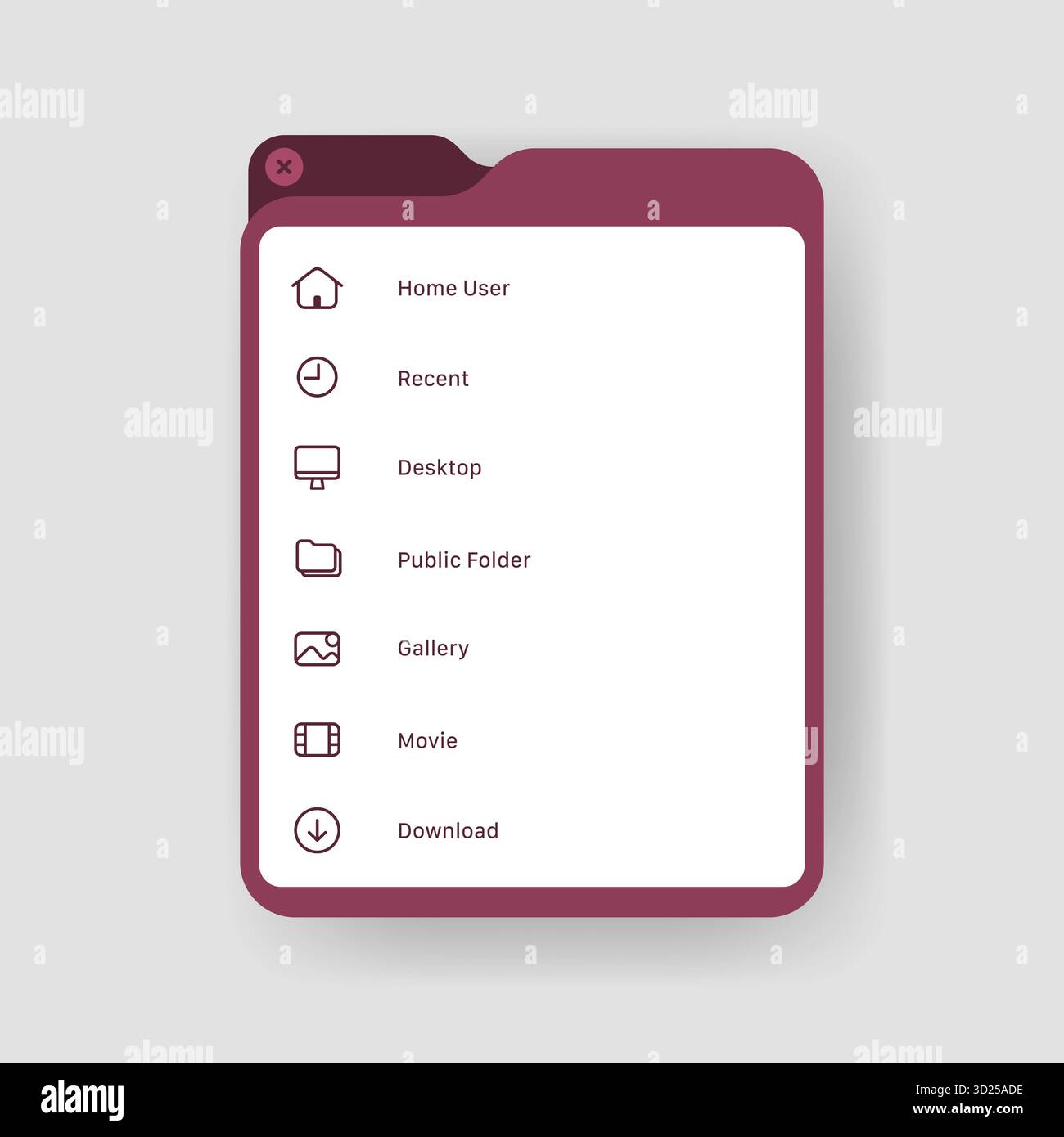 Modern smartphone file explorer or folder manager app interface vector ...