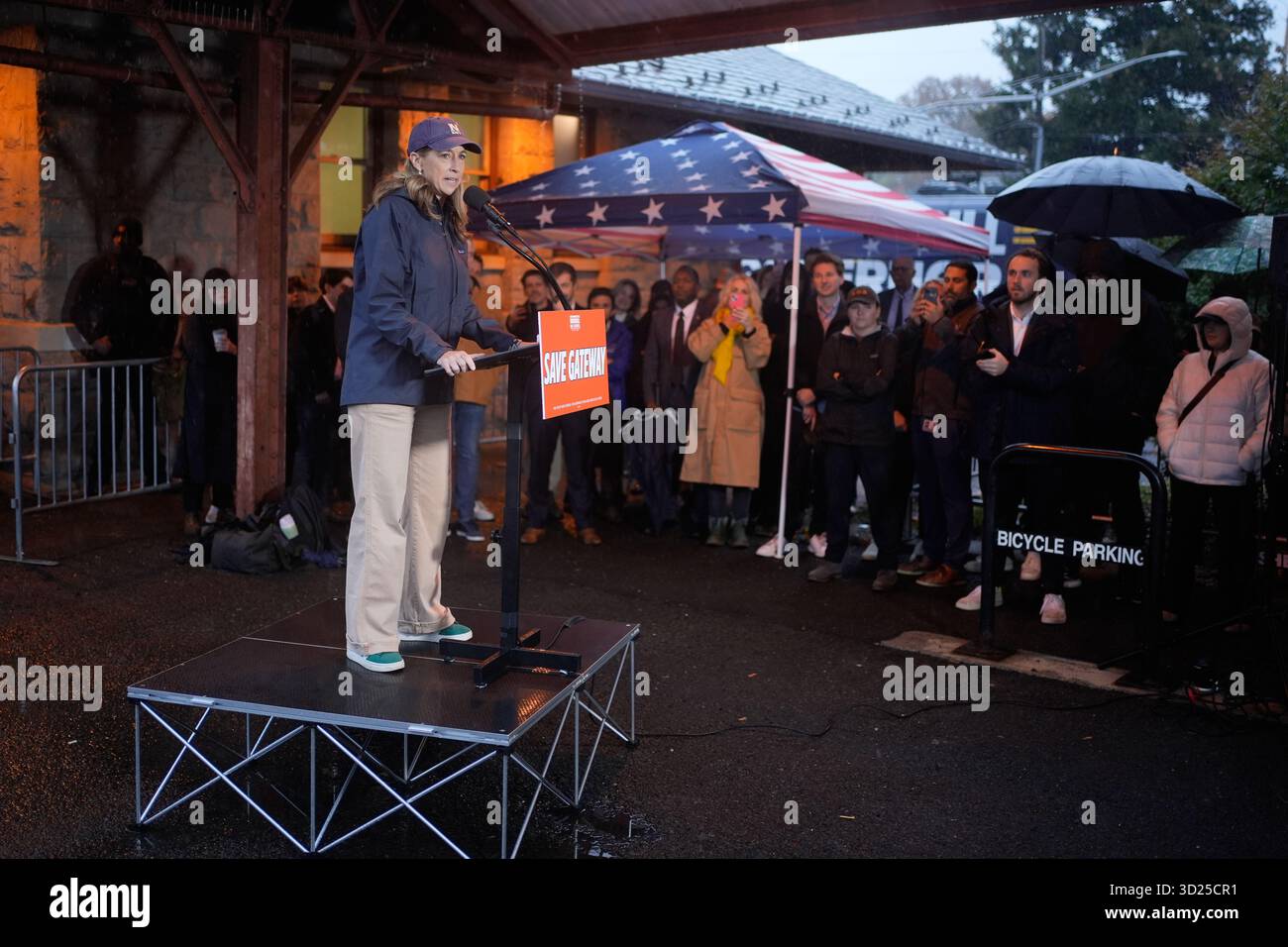 New Jersey gubernatorial candidate Mikie Sherrill speaks to media and ...