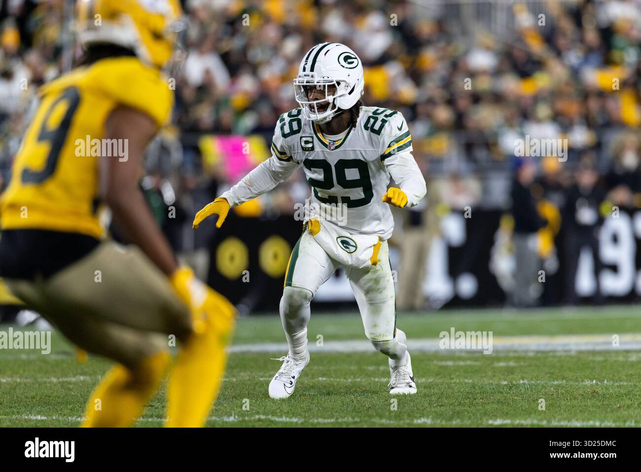 Green Bay Packers safety Xavier McKinney (29) defends during an NFL ...