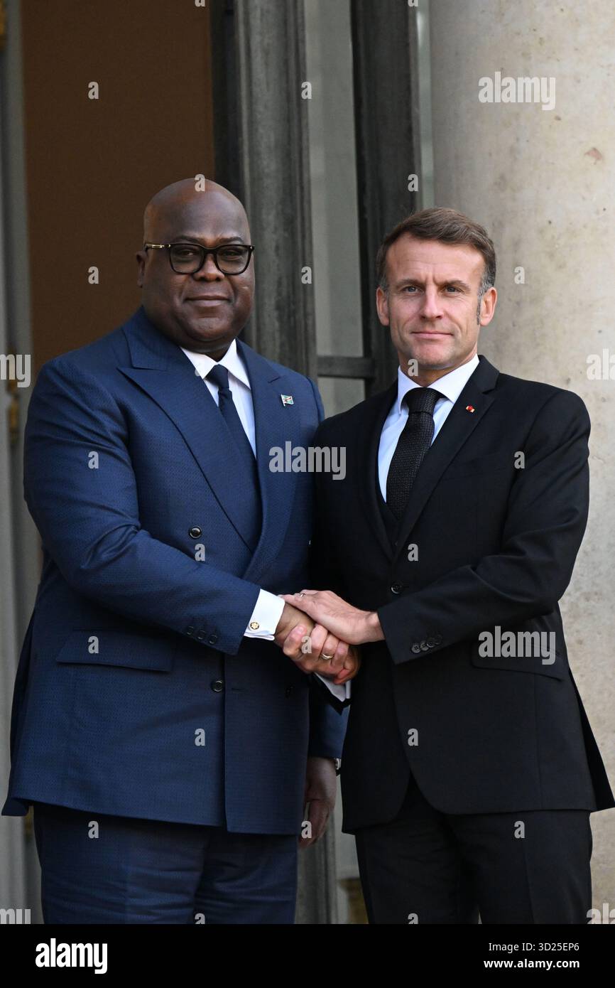 French President Emmanuel Macron welcomes Democratic Republic of Congo ...
