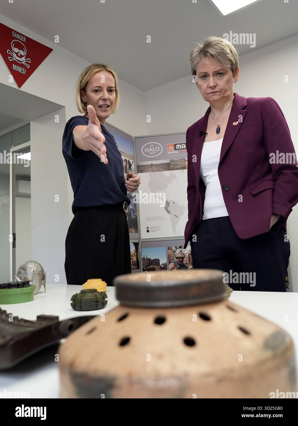 Foreign Secretary Yvette Cooper speaks with Chief of Staff, Lucy Reeve ...